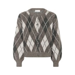 My Essential Wardrobe Knit Cardigan female size XXL Brown / Pearl white