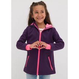 bonprix Thermo-Softshelljacke wasserabweisend, lila, Gr.92/98, Wasserabweisende Thermo-Softshelljacke f&uuml;r M&auml;dchen mit Fleecefutter, aus Fleece,Softshell