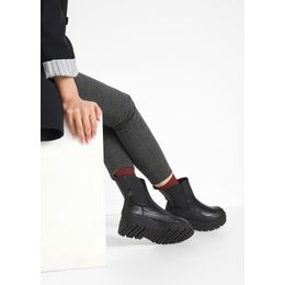 bonprix Chelsea-Boots mit Profilsohle, schwarz, Gr.42, Modischer Chelsea Boot mit profilierter Sohle, aus Vegan