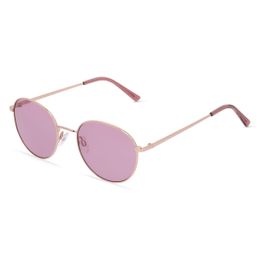 Fielmann OU 001 SUN CL | Unisex-Sonnenbrille | Fassung: Vollrand, Panto, Edelstahl, Gold Gl&auml;nzend | Glasfarbe: Rose