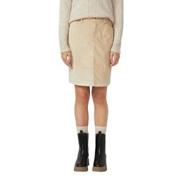 Cordrock s.Oliver, Damen, Gr. 40, beige (cream beige), Cord, Obermaterial: 42% Polyester, 36% Baumwolle, 20% Viskose, 2% Elasthan, unifarben, regular fit kniefrei, R&ouml;cke Cordrock, im Five-Pocket Style