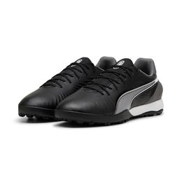 Fu&szlig;ballschuh Puma "KING MATCH TT", Gr. 44,5, schwarz (Puma schwarz, Puma wei&szlig;, cool schwarz gray), Synthetik, Schuhe Fu&szlig;ballschuh, f&uuml;r synthetische Hartpl&auml;tze