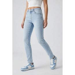 Skinny-fit-Jeans Only "ONLMARIA MID WAIST SK DNM BOX", Damen, Gr. XS, L&auml;nge 32, light blau denim, Denim/Jeans, Obermaterial: 64% Baumwolle, 31% Polyester, 3% Viskose, 2% Elasthan, unifarben, skinny fit lang, Jeans Skinny-fit-Jeans