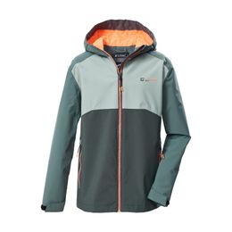 Funktionsjacke Killtec "KOS 147 BYS JCKT", Jungen, Gr. 164, grasgr&uuml;n, Obermaterial: 100% Polyester;Futter: 100% Polyester, Jacken Funktionsjacke, Kinderjacke, wasserdicht, Colourblock, Teflon EcoElite&trade; impr&auml;gniert