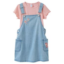 Topolino M&auml;dchen Set aus Jeanslatzkleid und T-Shirt