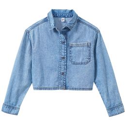 Yigga M&auml;dchen Jeanshemd in Used-Optik