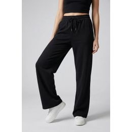 Jogger Pants Only "ONLPOPTRASH-TADIA MW X-WIDE PNT", Damen, Gr. XL (42), L&auml;nge 32, schwarz, Milano Rib, Obermaterial: 63% Viskose, 33% Polyester, 4% Elasthan, unifarben, regular fit normal, Hosen Jogger Pants