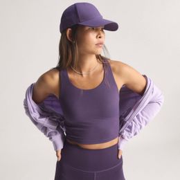 Sport-BH adidas Performance "ADIDAS ALL ME MEDIUM SUPPORT -TANKTOP", Damen, Gr. M, N-Gr, aurora plum, Obermaterial: 79% Polyester, 21% Elasthan, BHs Sport-BH