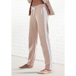 BENCH. LOUNGEWEAR Loungehose mehrfarbig Gr. 32/34 f&uuml;r Damen. Mit Logodruck. Bequem. Nachhaltig.