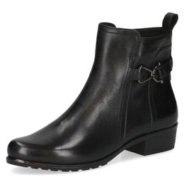 Stiefelette Caprice, Damen, Gr. 40, schwarz, Leder, Schuhe Stiefelette, Blockabsatz, Businessschuh, Boots mit h&uuml;bschem Zierelement