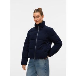 V&eacute;ro Moda Steppjacke VERO MODA "VMDEBRA SHORT JACKET GA ENT", Damen, Gr. XS, blau (navy blazer), Web, Obermaterial: 100% Polyester, unifarben, regular fit, elastischer Bund, Jacken Steppjacke