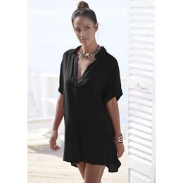 Lascana Longbluse schwarz Gr. 34 f&uuml;r Damen. Figurumspielend. Nachhaltig.
