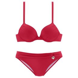 s.Oliver Set: Push-Up-Bikini 'Tonia' rot Gr. 32 Cup A. Mit Zierperlen. Mit B&uuml;gel