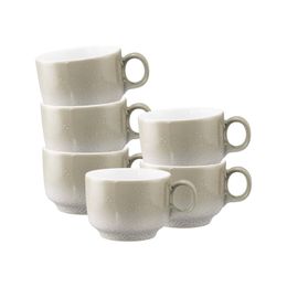 Tasse Seltmann Weiden "Kaffeetassen Sento Home 210 ml 6er Set", beige (aura cream), 6 tlg., Porzellan, Trinkgef&auml;&szlig;e, Tasse