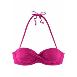 s.Oliver Bandeau-Bikini-Top 'Spain' pink Gr. 32 Cup A. Mit B&uuml;gel Und Mit Seitlichen St&auml;bchen