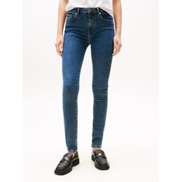 Skinny-fit-Jeans Tommy Hilfiger "DNM DEE COMO SKINNY RW", Damen, Gr. 29, L&auml;nge 28, blau (dunkelblau), Denim/Jeans, Obermaterial: 94% Baumwolle, 4% Elastomultiester, 2% Elasthan, unifarben, skinny fit, Jeans Skinny-fit-Jeans