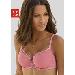 Lascana Schalen-BH 'Evita' pink Gr. 75A. Mit Schmuckelement, Spitze. Mit B&uuml;gel