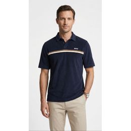 Poloshirt BOSS "Iconic", Herren, Gr. L, navy 413, Frottee, Obermaterial: 80% Baumwolle, 20% Polyester, unifarben, normal normal, Shirts Poloshirt, aus Frottee