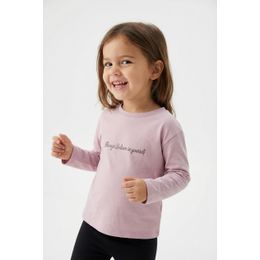 Langarmshirt name it "NMFREARAJA NREG LS TOP", M&auml;dchen, Gr. 98, keepsake lila, Jersey, Obermaterial: 95% Baumwolle, 5% Elasthan, bedruckt, Rundhals, Shirts Langarmshirt