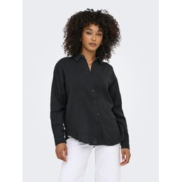 Jacqueline de Yong Hemdbluse JDY "JDYTHEIS LIFE L/S LOOSE SHIRT WVN NOOS", Damen, Gr. L, grau (phantom), Web, Obermaterial: 100% Baumwolle, unifarben, regular fit h&uuml;ftbedeckend, Blusen Hemdbluse, Baumwolle, regular fit