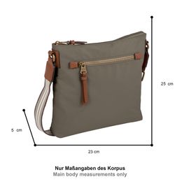 Umh&auml;ngetasche Camel Active "Bari", Damen, Gr. B/H/T: 23cm x 25cm x 5cm, gr&uuml;n, Nylon, kontrastfarbene Details, Taschen Umh&auml;ngetasche, aus hochwertigem matten Nylon mit gestreiftem Gewebeband