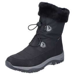 Winterboots Rieker, Damen, Gr. 43, schwarz, Lederimitat, Textil, Schuhe Winterboots, mit Fellimitat-Besatz am Schaftrand