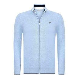 Jacey Quinn Zip Knit Cardigan Herren Gr&ouml;&szlig;e XXL blau