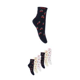 Sneakersocken Fila, M&auml;dchen, Gr. 23-26, cherry, Baumwollmischung, Socken Sneakersocken, Cotton-Mix, Cherry-Design