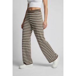 Strickhose Saint Tropez "MilaSZ Striped Pants", Damen, Gr. S (36), N-Gr, fondue fudge rice stripe, Web, Obermaterial: 80% Viskose, 20% Polyacryl, gestreift, regular fit normal, Hosen Strickhose