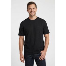 T-Shirt BOSS, Herren, Gr. S, schwarz 001, Jersey, Obermaterial: 98% Modal, 2% Elasthan, unifarben, regular fit normal, Rundhals, abgesteppte Kante, Shirts T-Shirt, aus Ripp-Qualit&auml;t, regular fit, Rundhals