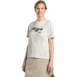 T-Shirt Jack Wolfskin "CORDILLERA T W", Damen, Gr. M (38/40), mountain, cottonwei&szlig;, Obermaterial: 100% Baumwolle, Shirts T-Shirt
