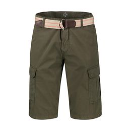 Bermudas Lerros "Cargo-Bermuda mit G&uuml;rtel", Herren, Gr. 31, gr&uuml;n (aged olive), 100% Baumwolle, Hosen Bermudas, Bequem geschnittene Bermuda f&uuml;r den Sommer, Einfarbig, 100% Baumwolle