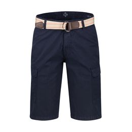 Bermudas Lerros "Cargo-Bermuda mit G&uuml;rtel", Herren, Gr. 34, blau (classic navy), 100% Baumwolle, Hosen Bermudas, Bequem geschnittene Bermuda f&uuml;r den Sommer, Einfarbig, 100% Baumwolle