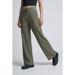 Schlupfhose Only "ONLSAKURA LOOSE PULL UP PANTS WVN", Damen, Gr. S, N-Gr, smokey olive, Web, Obermaterial: 55% Viskose, 45% Nylon, unifarben, loose fit lang, Hosen Schlupfhose, Viskosemischung, loose fit