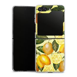 DeinDesign Galaxy Z Flip 5 Handy Hard Case Schutzh&uuml;lle transparent Smartphone Handy H&uuml;lle Summer Lemon Fruits Hard Case