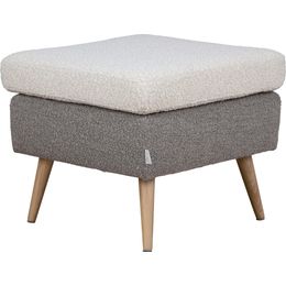 Hocker Home Affaire "Salla", beige (creme, taupe), B:58cm H:49cm T:58cm, 100% Polyester, Hocker, Hocker, 2-farbig, Boucl&eacute; oder Struktur fein, passend zum Sessel