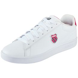 Sneaker K-Swiss "COURT SHIELD II", Herren, Gr. 43, wei&szlig;, peacoat, mars rot, Leder, Schuhe Sneaker