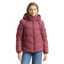 Steppjacke Tom Tailor, Damen, Gr. XXL, deeply mauve, Steppware, Obermaterial: 100% Polyester. Futter: 100% Polyester, unifarben, regular fit taillenbedeckt, elastischer Bund, Jacken Steppjacke, mit Kapuze