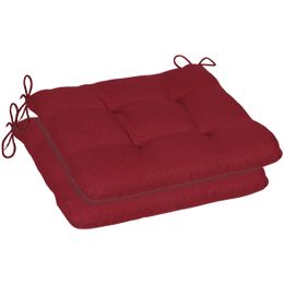 Sitzkissen GO-DE "Carina", rot, B:38cm H:5cm L:38cm, Polyester, Dekokissen_Sitzkissen_Kissenh&uuml;llen, Sitzkissen, 2er Set, 38x38 cm