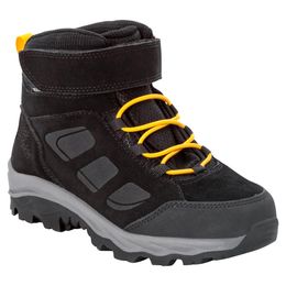 Wanderschuh Jack Wolfskin "VOJO LT TEXAPORE MID K", Jungen, Gr. 34, schwarz, Leder, Textil, Schuhe Wanderschuh, wasserdicht, Trekkingschuh