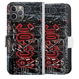 DeinDesign iPhone 12 Pro Handy Klapph&uuml;lle Handyh&uuml;lle aus Kunst Leder wei&szlig; Flip Case Merchandise Acdc Official Licensed Product Sideflip mit Lasche