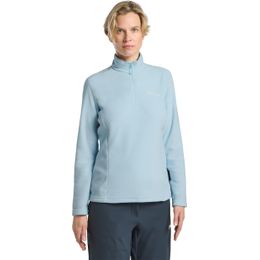 Fleecepullover Jack Wolfskin "TAUNUS", Damen, Gr. XS, blau (ice blau), Obermaterial: 100% Polyester, Sweatshirts Fleecepullover