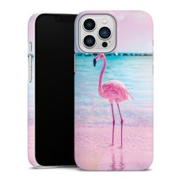 DeinDesign iPhone 13 Pro Max Handy Premium Case Smartphone Handyh&uuml;lle Schutzh&uuml;lle matt Beach Tropical Flamingo Premium Case