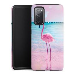 DeinDesign Galaxy S20 FE Handy Panzer Handyh&uuml;lle robuste Outdoor H&uuml;lle Schutzh&uuml;lle matt Tropical Flamingo Beach Tough Case