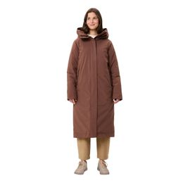 Wintermantel Vaude "WOMEN'S COREWAY COAT", Damen, Gr. 38, braun (tobacco), Web, Obermaterial: 100% Polyester. Futter: 100% Polyacryl. Wattierung: 100% Polyester, hoch geschlossener Ausschnitt, eingesetzt eingefasste Kante, M&auml;ntel Wintermantel, mit Fleecef&uuml;tterung, mit Kapuze, wasserabweisend
