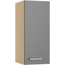 H&auml;ngeschrank KOCHSTATION "KS-Lucy", basaltgrau, eiche hell, B:30cm H:70,4cm T:34,6cm, Schr&auml;nke, H&auml;ngeschrank, Breite 30 cm, mit 1 T&uuml;r, 2 Einlegeb&ouml;den, Soft-Close