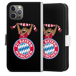 DeinDesign iPhone 12 Pro Handy Klapph&uuml;lle Handyh&uuml;lle aus Kunst Leder wei&szlig; Flip Case Bernie Official Licensed Product Fc Bayern M&uuml;nchen Sideflip mit Lasche