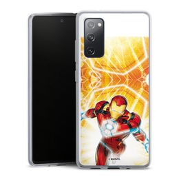 DeinDesign Galaxy S20 FE 5G Handy Silikon H&uuml;lle Case transparent Handyh&uuml;lle Marvel Fire Iron Man Silikon Case