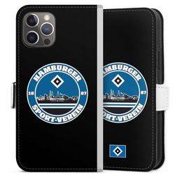 DeinDesign iPhone 12 Pro Handy Klapph&uuml;lle Handyh&uuml;lle aus Kunst Leder wei&szlig; Flip Case Hsv Logo Hamburger Sv Sideflip mit Lasche
