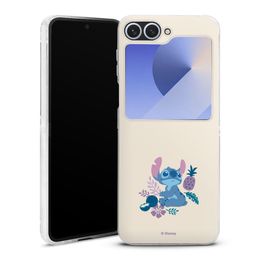 DeinDesign Galaxy Z Flip 7 FE Handy Hard Case Schutzh&uuml;lle transparent Smartphone Handy H&uuml;lle Official Licensed Product Flowers Lilo & Stitch Hard Case